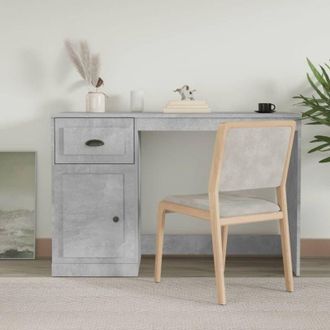 vidaXL Vidaxl - Schreibtisch mit Schublade Betongrau 115x50x75 cm Holzwerkstoff