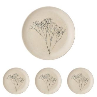 Bloomingville Elegantes TE Keramik-Geschirr mit einem Durchmesser von 22 cm in Schwarz und Beige - Handgefertigt, sp&uuml;lmaschinengeeignet und im d&auml;nischen Stil - Perf