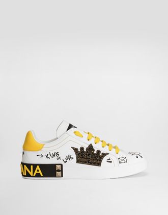 Dolce & Gabbana Portofino Nappa Calfskin Sneakers - Mann Sneakers Multicolor 41.5