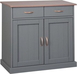 Paris Prix Paris Prix - Buffet 2 Portes & 2 Tiroirs Zernan 90cm Gris