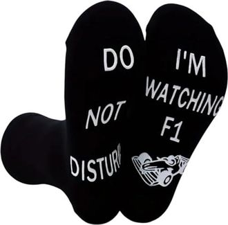 Generic Chaussettes F1, cadeau de Formule 1, fan de course, taille adulte 39-48