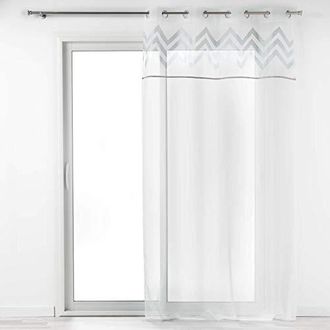 Douceur d'Intérieur Ösenvorhang Weiß/Silber, 140 x 240 cm