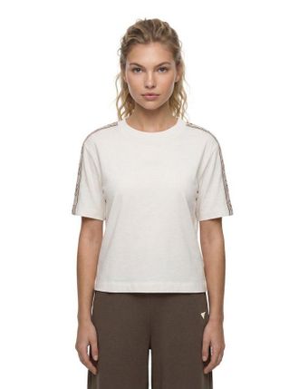 Guess T-Shirt BRITNEY CROP TEE mit Logo-Tape, Boxy Fit