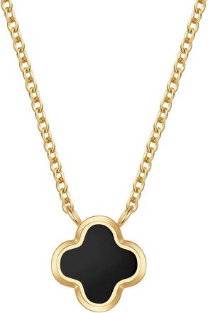 Glanzst&uuml;cke M&uuml;nchen Halskette - Edelstahl Halskette Achat Kleeblatt - Gr. unisize - in Gold - f&uuml;r Damen