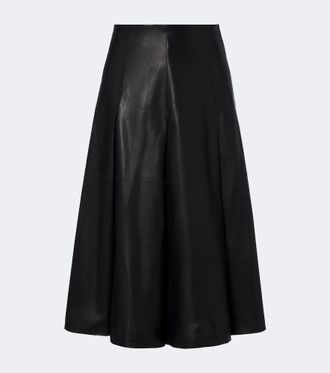 Joseph Jupe midi Riya en cuir