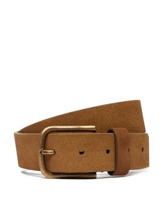 Calvin Klein G&uuml;rtel Round Buckle Suede 35Mm Fixed LV04D7070G Braun
