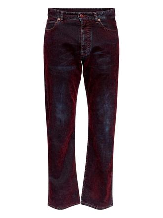 Maison Margiela jean à coupe cinq poches - Rouge