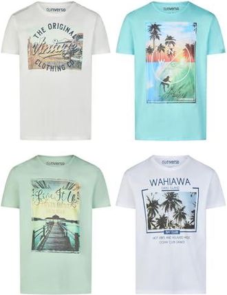 Riverso Rivlukas Lot de 4 T-Shirt, 1 x Blanc (Mjd) 1 x Vert (Jjd) 1 x Turquoise (Ljd) 1 x Gris (Kjd), XXXXL Homme
