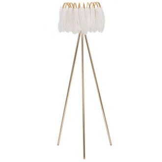 Dmora Stehlampe Blufi, Bodenlicht, Lampe, Stehleuchte, 46x46 h147 cm, Wei&szlig; und Gold - Dmora