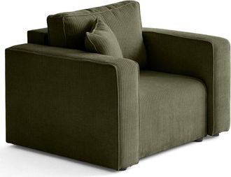 Best Mobilier Bestmobilier - Topaze - fauteuil en velours côtelé plat - vert