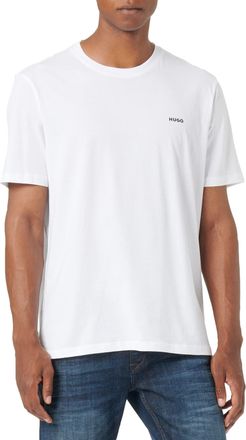 HUGO BOSS HUGO Herren Dero222 T-Shirt aus Baumwoll-Jersey mit Logo-Print Weiß XXL