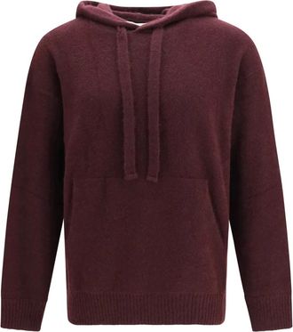 Laneus Sweat &agrave; capuche en cachemire et soie - Homme - Pulls - Violet - Taille: XL