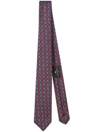 Etro cravate en soie &agrave; motif cachemire en jacquard - Rouge