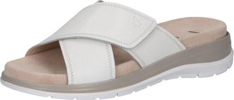 Caprice Damen Pantoletten aus Leder mit Klettverschluss, Weiß (White Nappa), 39 EU