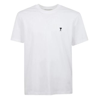 Ami Wei&szlig;e Baumwoll-T-Shirt mit minimalistischer &Auml;sthetik - - Tops - Herren - Wei&szlig; - 2XL