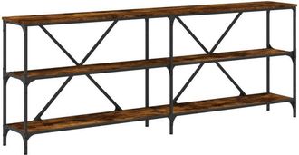 vidaXL Table console chêne fumé 200x30x75 cm bois dingénierie et fer Vidaxl