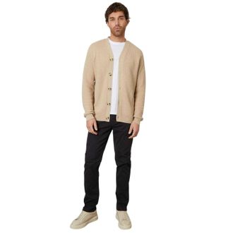 Threadbare Strickjacke f&uuml;r Herren, Gekn&ouml;pft, Texturierter Strick (Senffarben)