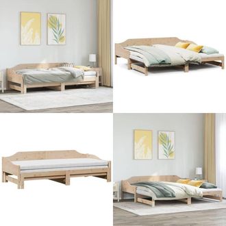 vidaXL Lit de jour et lit gigogne sans matelas 90x190 cm bois massif - Lit Deux Places - Canapé Lit - Lit Gigogne - Meuble Multifonction - Lit Design - Home