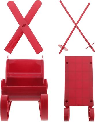 Valiclud 1 Satz Weihnachts Schlitten Dekoration aus Kunststoff Kleiner Schlittendeko in Rot Stabile Skibrettanh&auml;nger f&uuml;r Weihnachtsbaum und Tischdeko Festliche