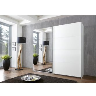 Wimex home24 Schwebetürenschrank 225cm Weiß/Weiß