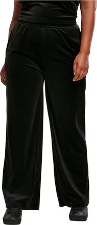 Urban Classics Damen Jogginghose Ladies High Waist Straight Velvet Sweatpants Black XS