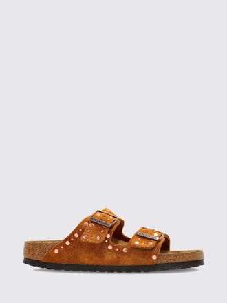 Birkenstock Sandales plates Arizona Rivet en cuir su&eacute;d&eacute; avec clous