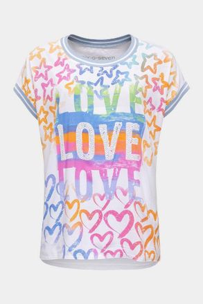 Six-O-Seven T-Shirt T-Shirt mit plakativem LOVE-Print in WHITE f&uuml;r Valentinstag