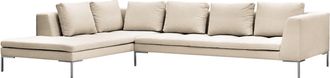 Studio Copenhagen home24 Ecksofa mit Ottomane Beige/Beige Webstoff Saia 319cm Ottomane davorstehend links Modern