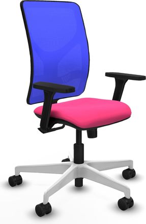 Piqueras y Crespo B&uuml;rostuhl mit 3D-Armlehnen, h&ouml;henverstellbare Lendenwirbelst&uuml;tze, ausgestattet mit 3 Positionen und Schneideschaum, Blau/Rosa