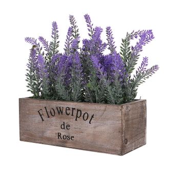 Angoily K&uuml;nstlicher Lavendel Bonsai im Topf Realistische Pflanzendekoration Langlebiges K&uuml;nstliches Blumendekor f&uuml;r Wohnraum Schreibtisch und Fensterbank