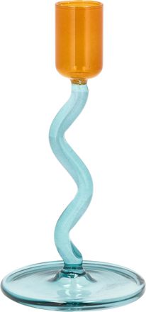 Villa Collection Vivid Glaskerzenhalter Dia 8,5 x 15,3 cm Blau/Amber