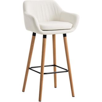 Clp Tabouret de design de jambes en bois rondes et de diff&eacute;rentes couleurs si&egrave;ges de session similaires colore : Blanc
