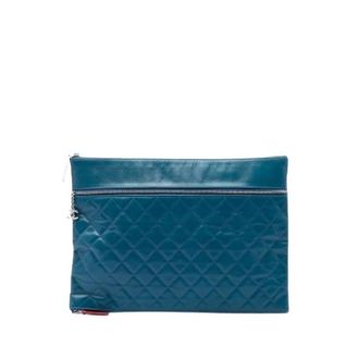 Chanel Pre-owned Vintage Quilted Lambskin Clutch - - Pre-owned - Damen - Blau - ONE SIZE