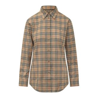 Burberry Femme, Blouses et Chemises, Beige, Taille: 42 FR Emma Chk Shirt