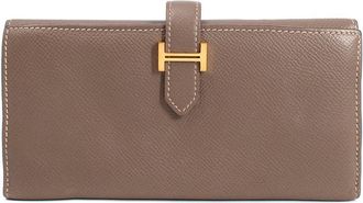 Herm&egrave;s Etoupe Bearn Wallet With Gold Hardware