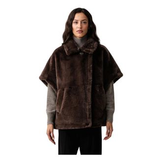 DKNY Dkny - Gilet en fausse fourrure - Femme - Vestes - Brun - Taille: 36/38 FR