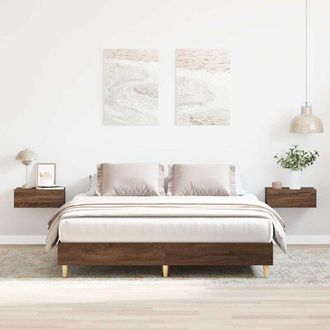vidaXL Bettgestell ohne Matratze Braun Eichen-Optik 140x200 cm Vidaxl