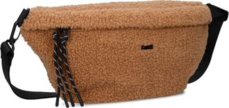 zwei Damen Handtasche Teddy TEDH80 Bauchtasche 4 Liter Kuschelige Trend-Tasche aus Teddy-Kunstfell vielseitig als HipBag Crossbody-Bag Schultertasche Umhän