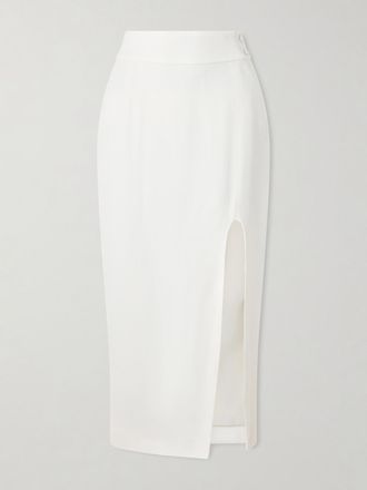 Victoria Beckham Midirock Aus Twill - Elfenbein