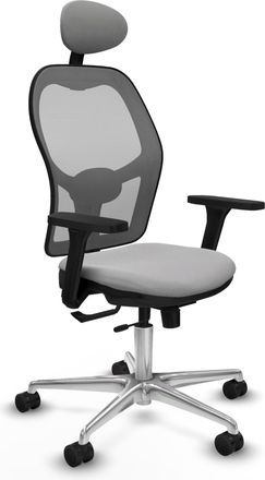 Piqueras y Crespo Ergonomischer Stuhl mit 3D-Armen, h&ouml;henverstellbarer Lendenwirbelst&uuml;tze und festem Kopfteil, ausgestattet mit Syncro/Traslack und injiziertem Schaumst