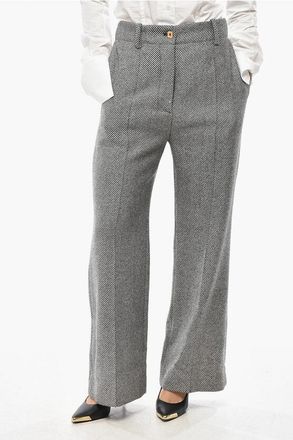 Patou Oblique Striped Virgin Wool Cropped Fit Pants size 42