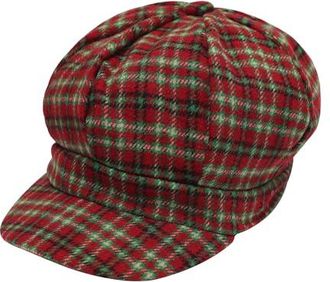 ZLYC Gatsby Casquette Classique à visière 8 Panneaux Gatsby Apple Cabbie pour Femme, Tartan Rouge., Taille Unique