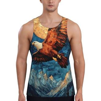 Generic D&eacute;bardeur respirant &agrave; s&eacute;chage rapide sans manches pour homme pour entra&icirc;nement &agrave; la plage S &agrave; 4XL, Pygargue &agrave; t&ecirc;te blanche 15, 4XL