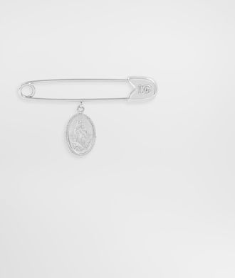 Dolce & Gabbana Sicherheitsnadel Mit Anh&auml;nger - Mann Bijoux Silber Metall Pz