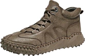 Generic YUJIEBB Bottines pour homme - Chaussures d&eacute;contract&eacute;es - Pour les loisirs, la marche, les activit&eacute;s en plein air - Fabriqu&eacute;es &agrave; la main, Marron sans f