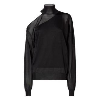 Fendi Seidenorganza-Pullover - - Blouses & Shirts - Damen - Schwarzk - S