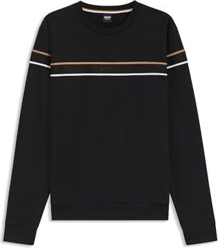 BOSS Hommes Iconic Sweatshirt Sweat en Molleton de Coton à Rayures emblématiques