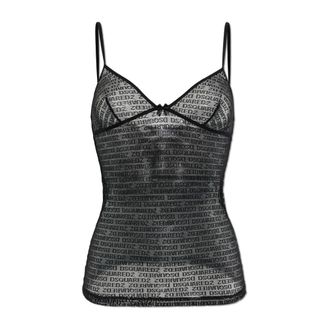 Dsquared2 Femme, Tops, Noir, Taille: 44 FR Débardeur caraco en dentelle