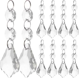 OSALADI 10 St&uuml;cke Kronleuchter Kristallprismen Klare Kristall Tropfen Teile Kronleuchter Lampe Beleuchtung Tropfen Kugeln Prismen H&auml;ngende Glasprismen Sonnenf