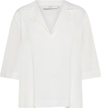 Seventy Femme, Tops, Blanc, Taille: 40 FR T-shirt girocollo in jersey e misto seta